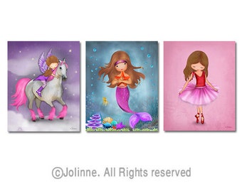 Set of 4 posters for girls roomchildrens room | Etsy