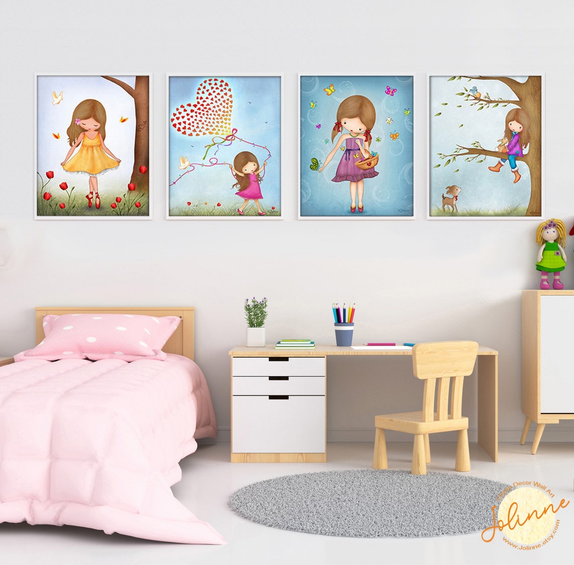 Artwork for Kids Rooms Girls Room Wall Art Decorationbaby | Etsy