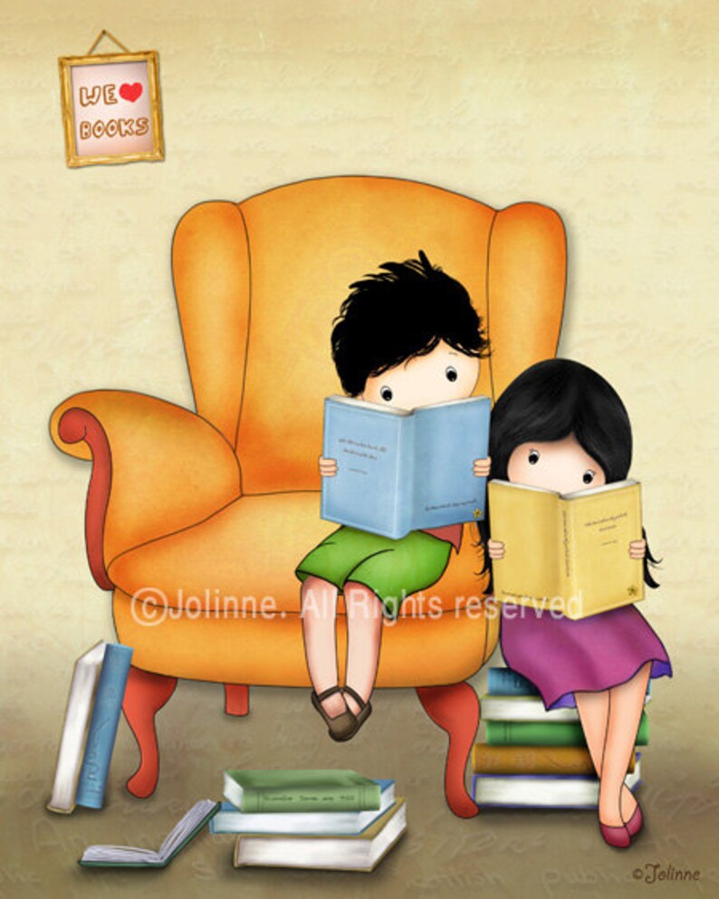 Book Corner Child Roombook Corner Boy Print Nurserybook | Etsy