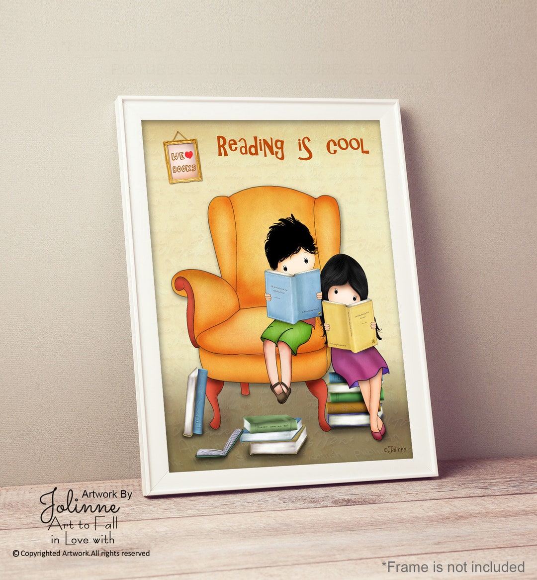 Reading is Cool, Children Reading Decor, Kids Reading Room Decor ...