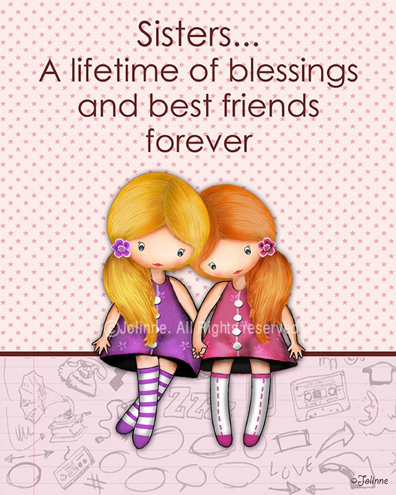 Sisters Love Quote Wall Art,girls Bedroom Art,wall Decor Twin Girls ...