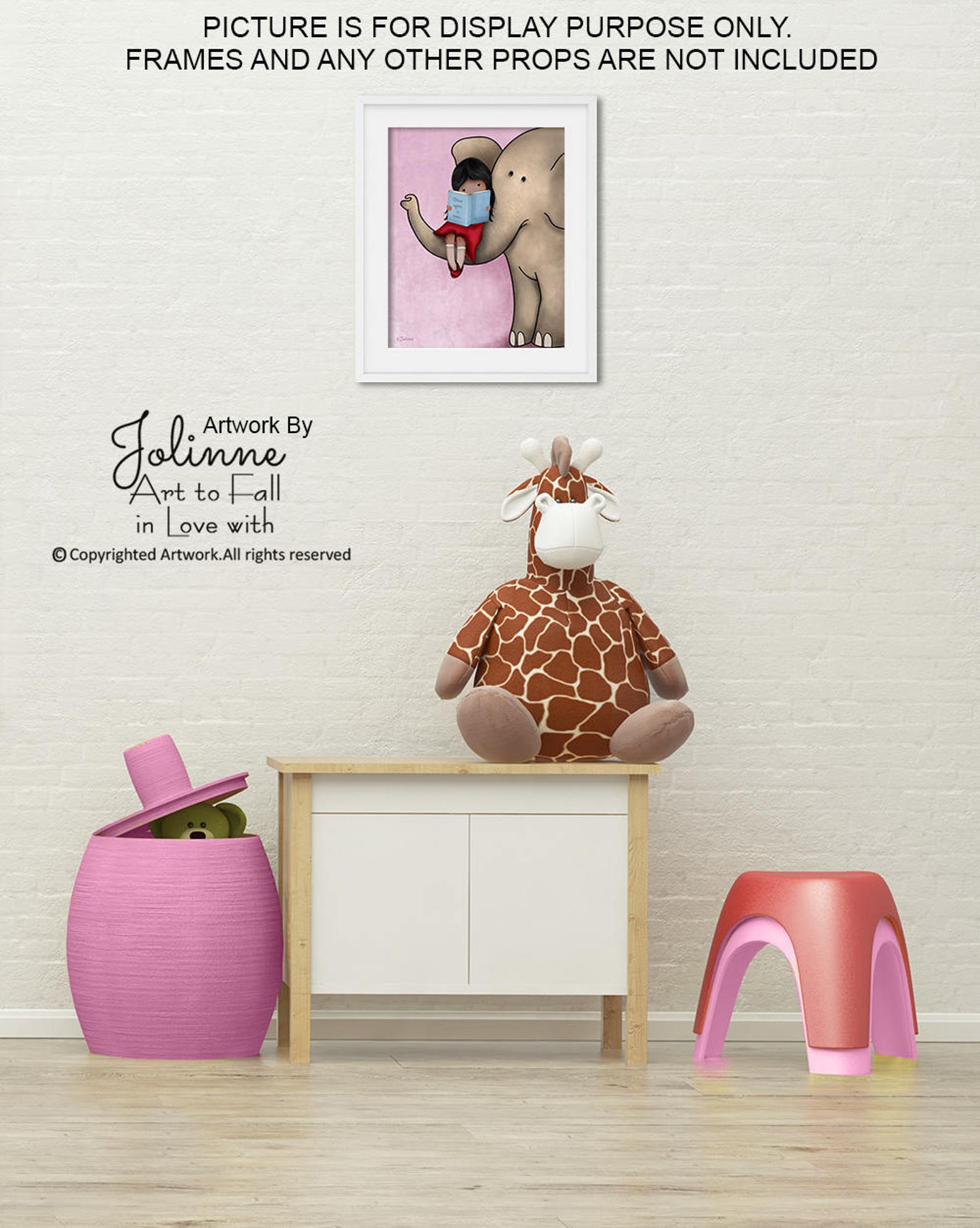 Kids Reading Room Wall Art,reading Nook Poster,elephant Nursery Wall ...