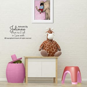 Kids Reading Room Wall Art,reading Nook Poster,elephant Nursery Wall ...