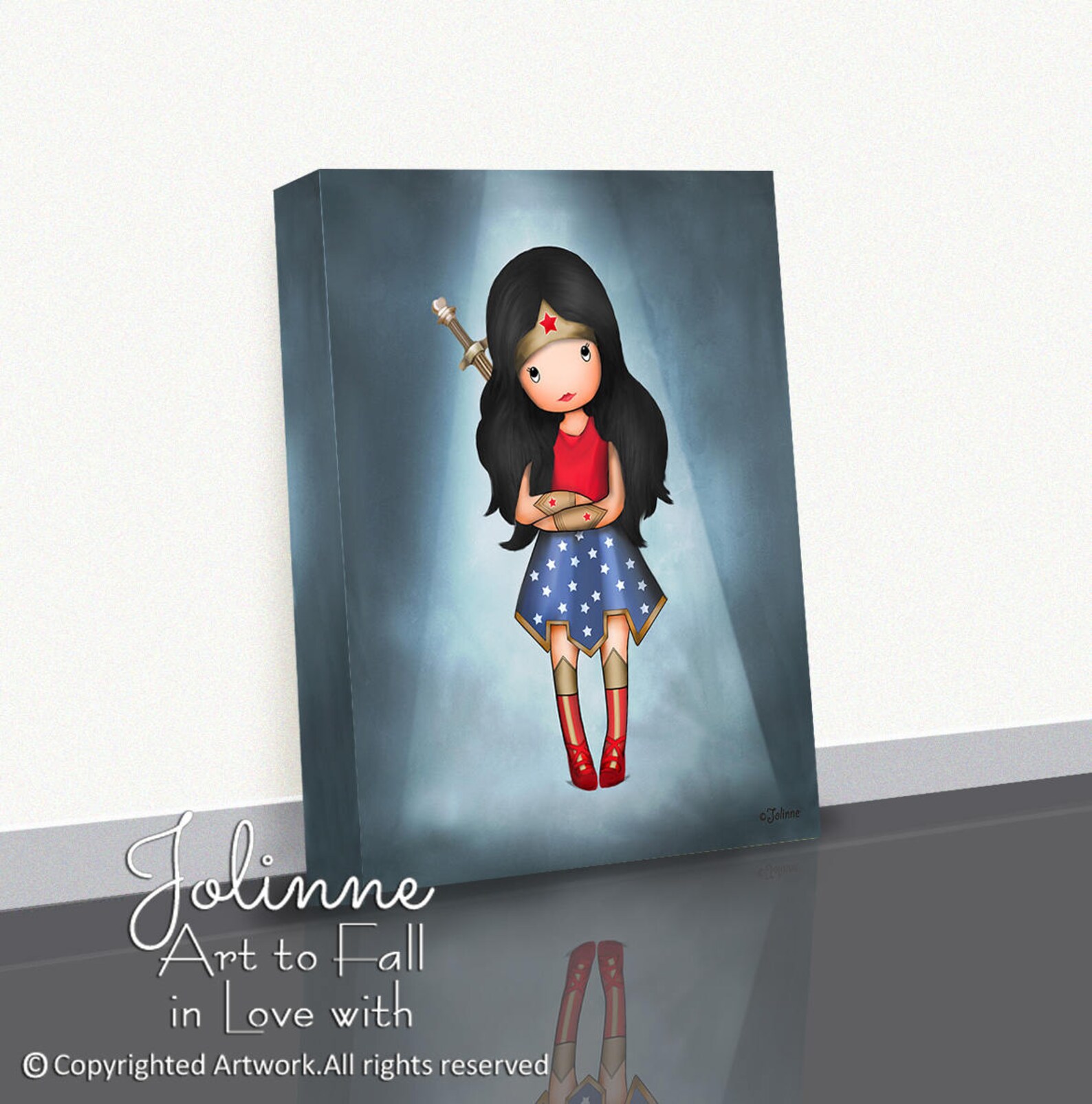 Wonder Woman Girls Canvas Room Wall Artwonder Woman Art for - Etsy