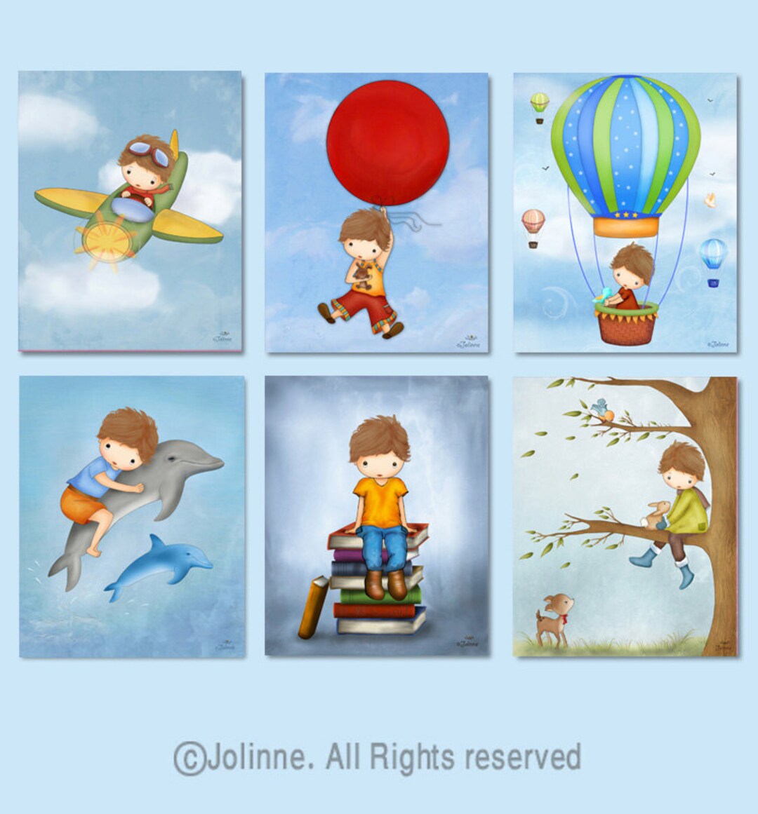 Set of 6 Boys Room Art Posters,toddler Boys Room Wall Art,8x10 ...