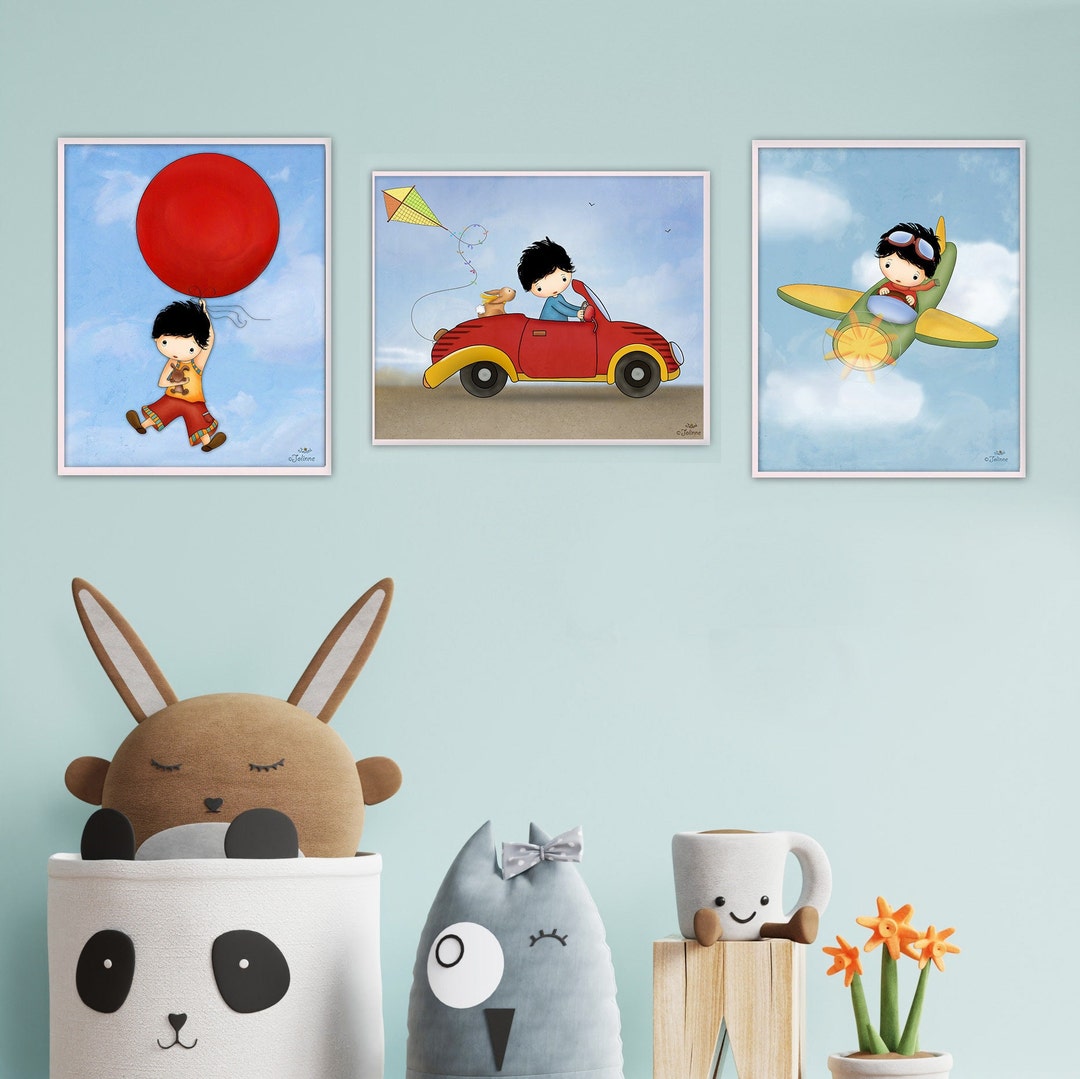 Boy's Room Posters Set of 3, Custom Hair & Skin Prints - Etsy