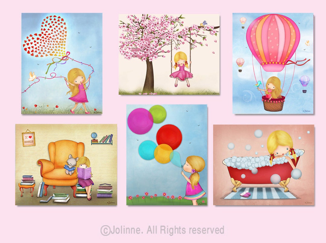 Set of 6 Posters for Girls Room,girls Room Decor,kids Wall Art,girls ...