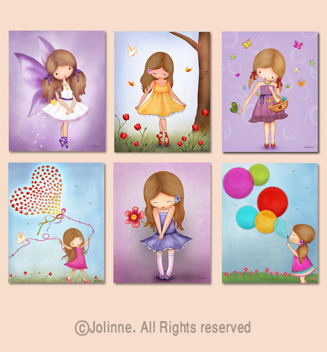 Children Wall Decor,art for Kids Room,art for Nursery, Girls Purple ...