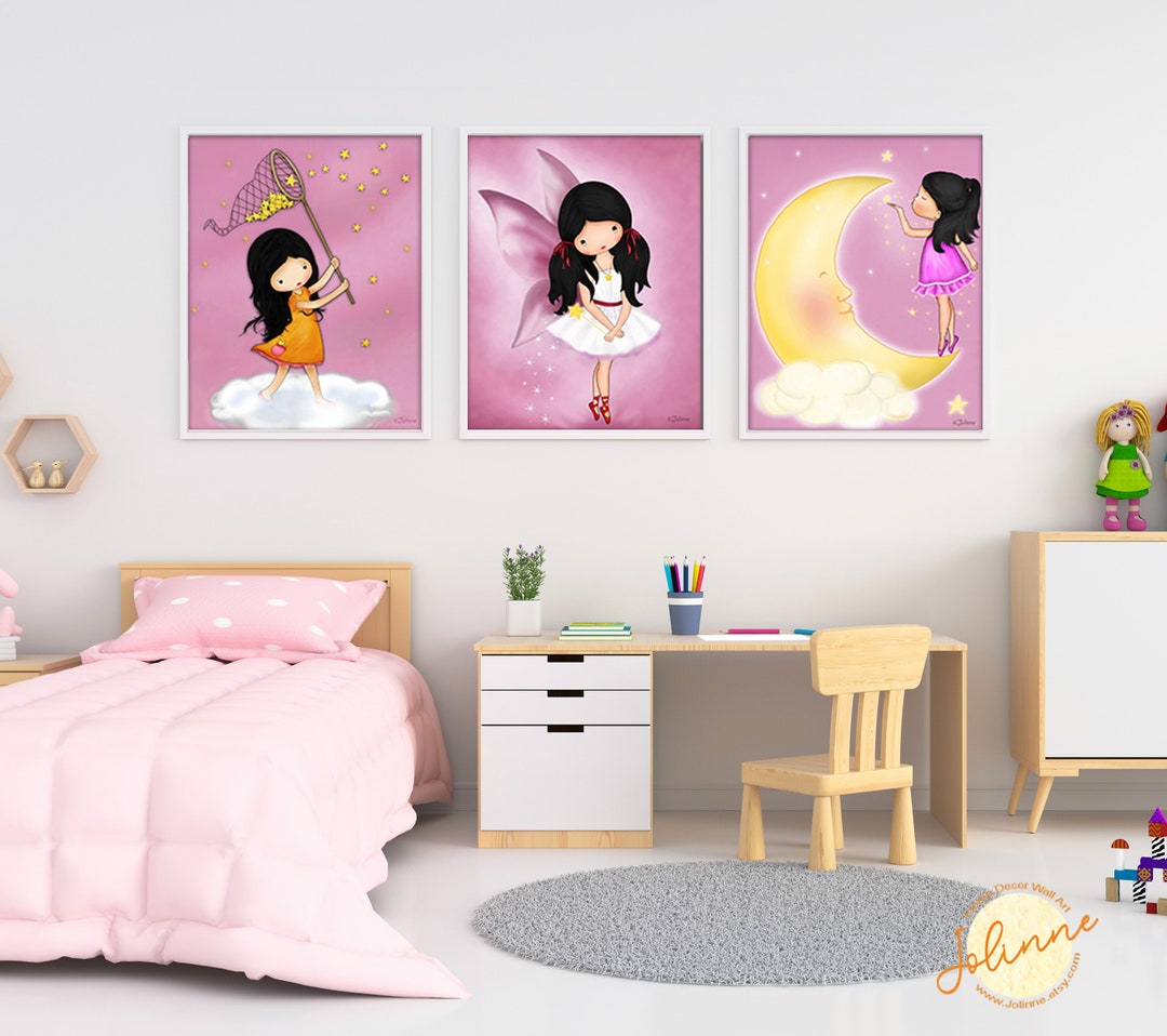 Set of 3 Posters for Girls Room,girl Bedroom Art,girl Room Decor,pink ...