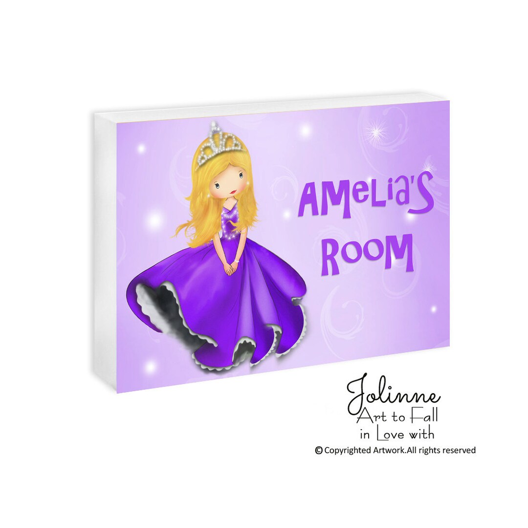 Girl Room Sign Princess,kid Door Name Sign Princess,girl Room Art Print ...