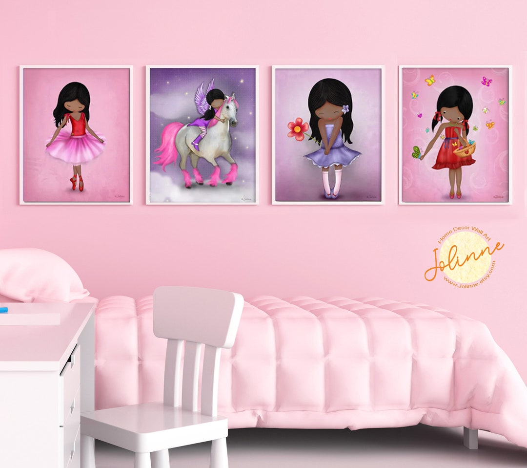 Pictures Set for Kids Room,girls Room Posters Set of 4,toddler Girl ...