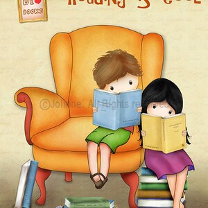 Reading is Cool Kids Wall Art Poster,children Library Picture,book ...