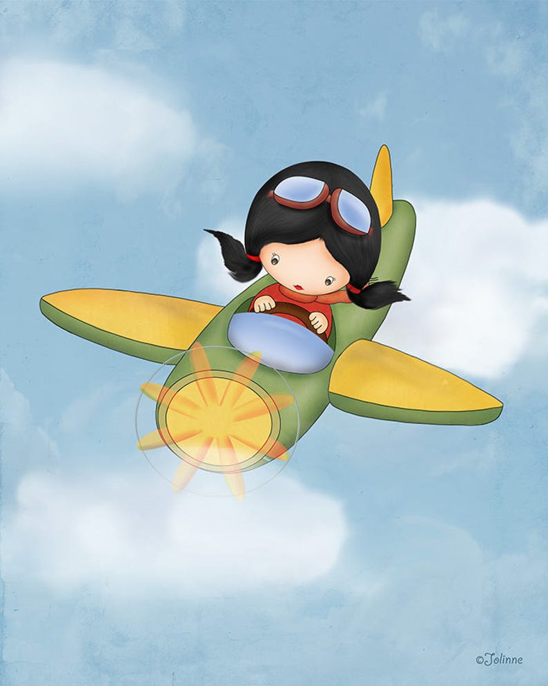 Airplane Girl Nursery Poster, Personalized Wall Art - Etsy