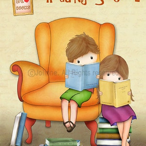 Reading is Cool Kids Wall Art Poster,children Library Picture,book ...