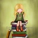 Library Poster Art Girl Books Decor Reading Books Wall Art School ...
