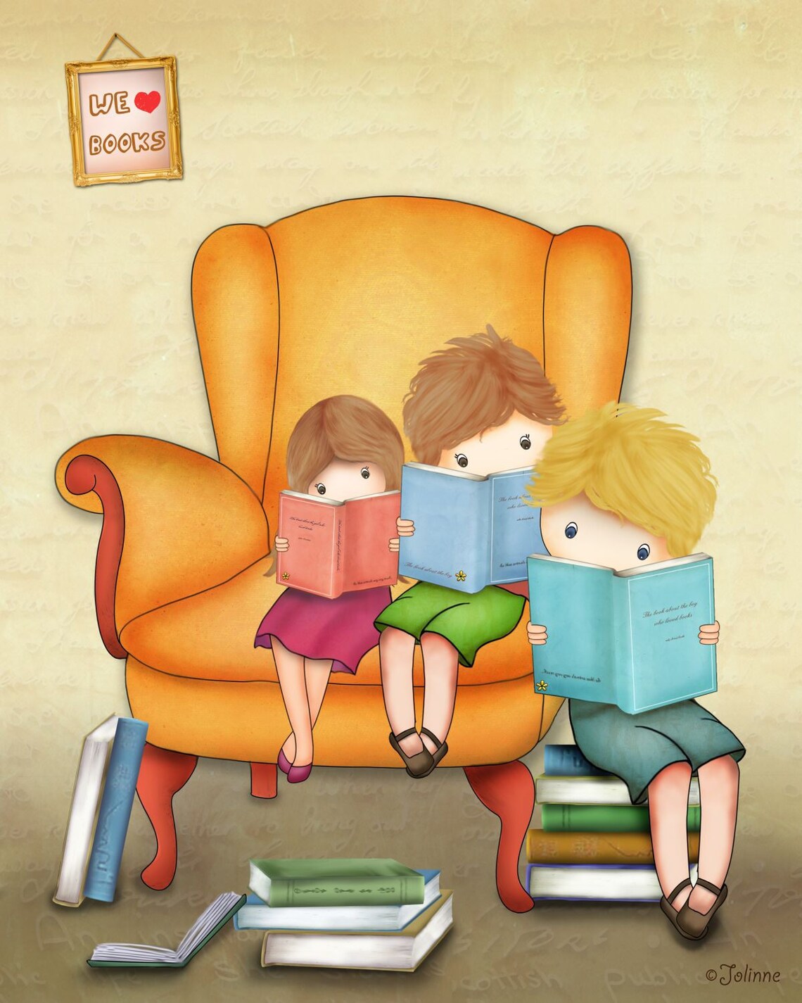 Kids Reading Books Posters,children's Reading Room Decor,book Nook Wall ...