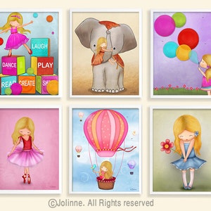 6 Posters Set for Girls Room,set of 6 Girl Bedroom Print,8x10 Art Girl ...