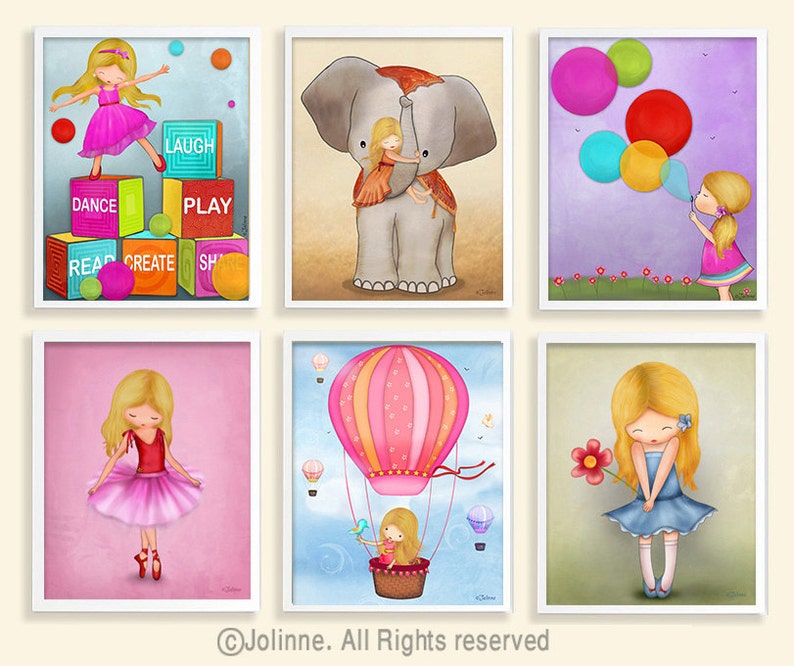 6 Posters Set for Girls Room,set of 6 Girl Bedroom Print,8x10 Art Girl ...