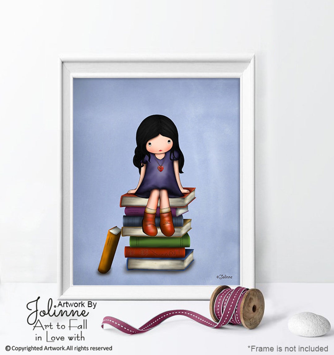 Meisje dat boeken leest foto, kind lezen poster, lezen foto, lezen ...