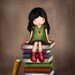 Library Poster Art Girl Books Decor Reading Books Wall Art School ...