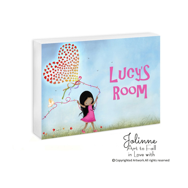 Personalized Baby Girl Room Sign, Dark Skin Girl Art - Etsy