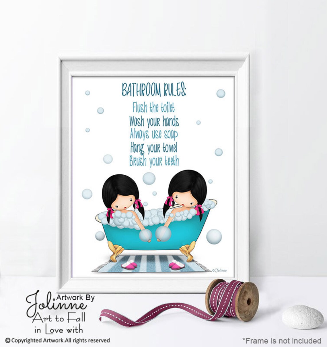 Bathroom Rules Art Print, Kids Washroom Decor - Etsy