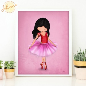 Ballerina Dancer Wall Poster,artwork for Kids Room or Nursery,dancing ...