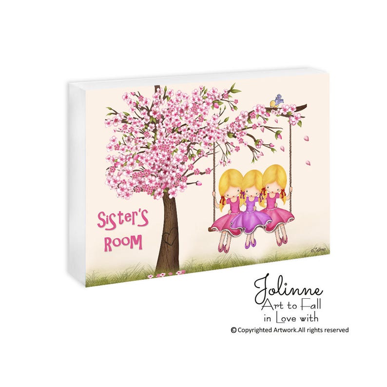 Personalized Name Door Sign for Sisters Room,kids Door Sign,cherry ...