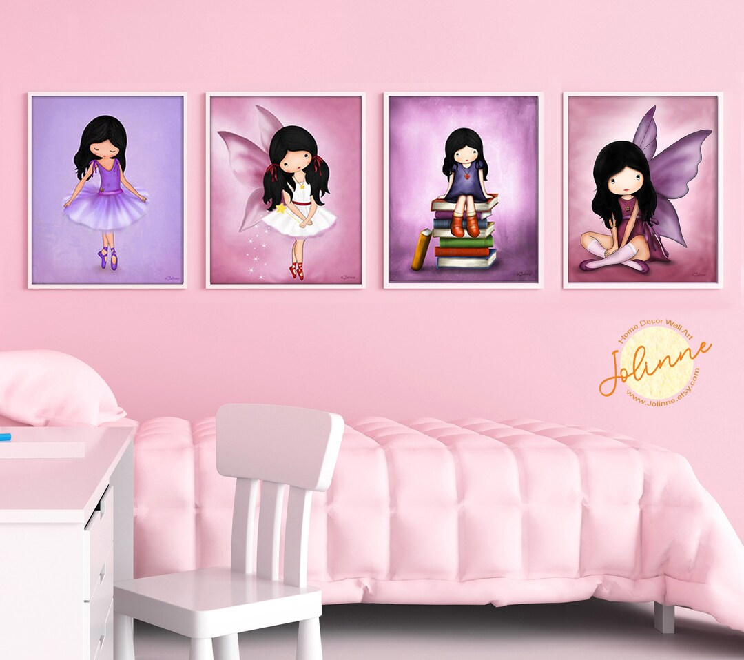 Girls Room Wall Art Decor, Decoration for Girl Bedroom, Pink Purple ...
