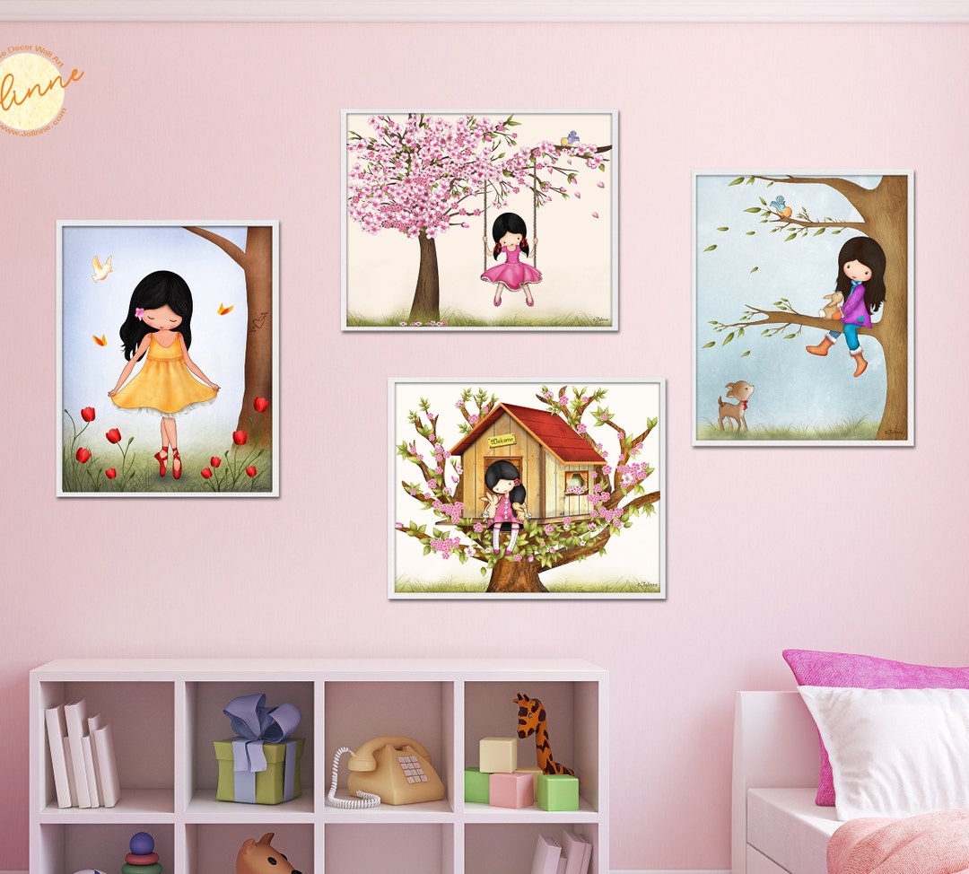 Art for Kids Room,girls Room Decor,set of 4 Wall Art Prints,girls Room ...
