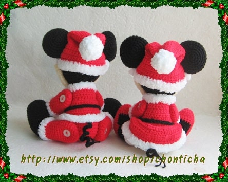 Mickey Mouse and Minnie Mouse SANTA 10 Inches PDF | Etsy