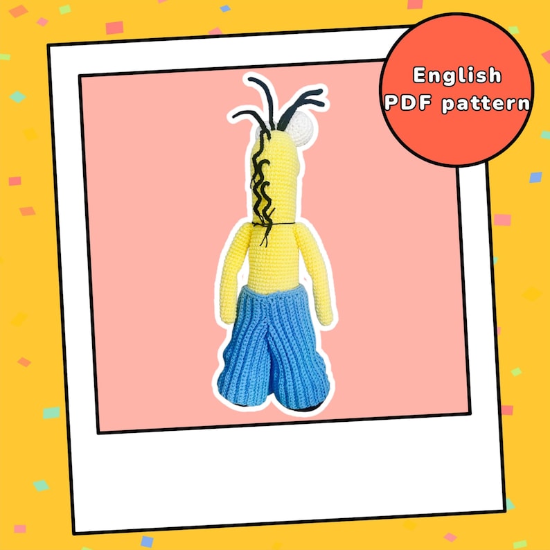 Smiling Friends DJ Spit Amigurumi Doll Crochet Pattern PDF | 20 Inch ...