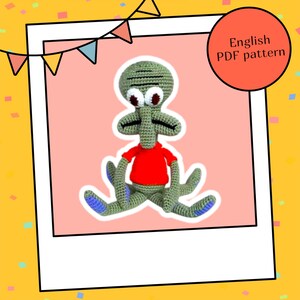 Squidward Crochet Pattern PDF: 15 Inch Amigurumi Plush Doll - Etsy