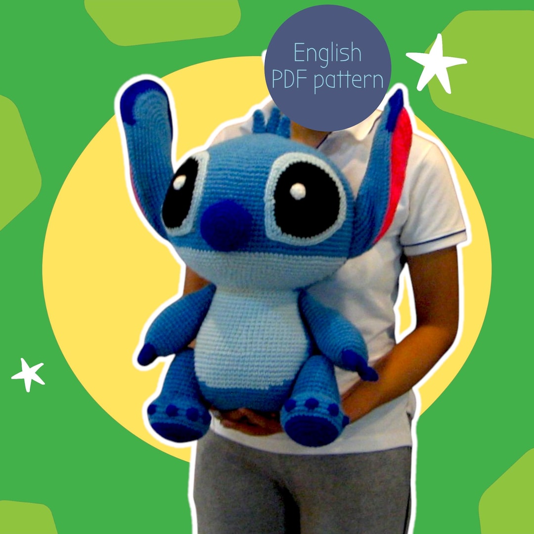 Stitch Amigurumi Crochet Pattern PDF – 20 Inch Disney Inspired Plush ...