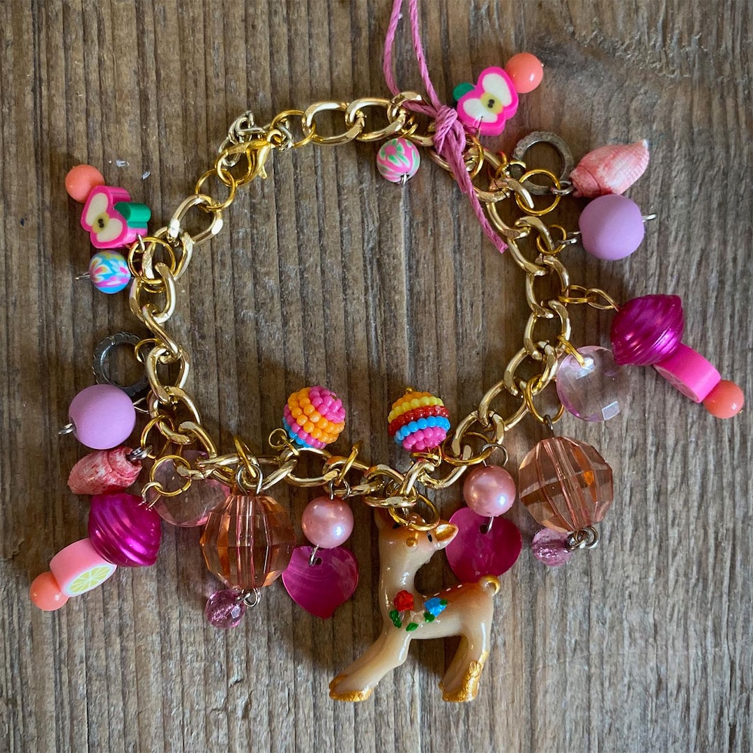 Neon Kitsch Charm Bracelet - Etsy UK