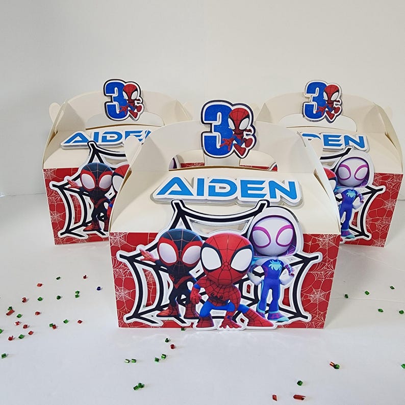 Spider and Amazing Friends Gable Box / Spidey Birthday Decoration ...