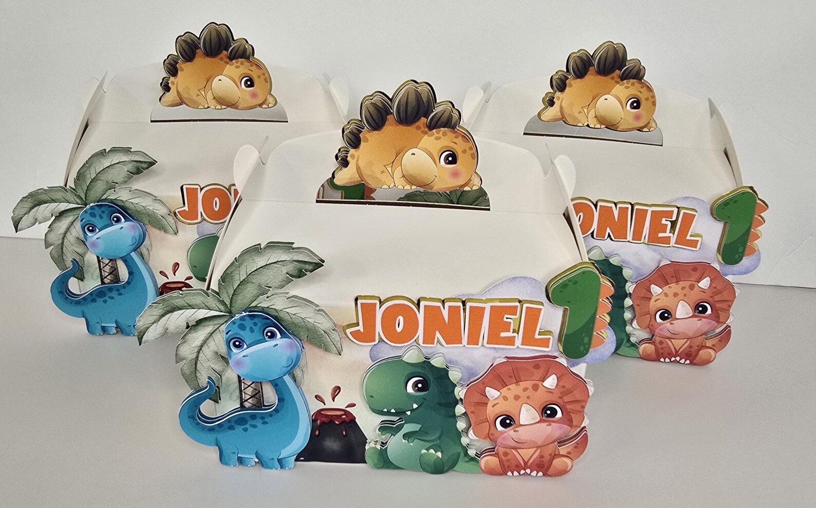 Dinosaur Birthday Party Favor Boxes - Dinosaur Gable Boxes - Dinosaur ...