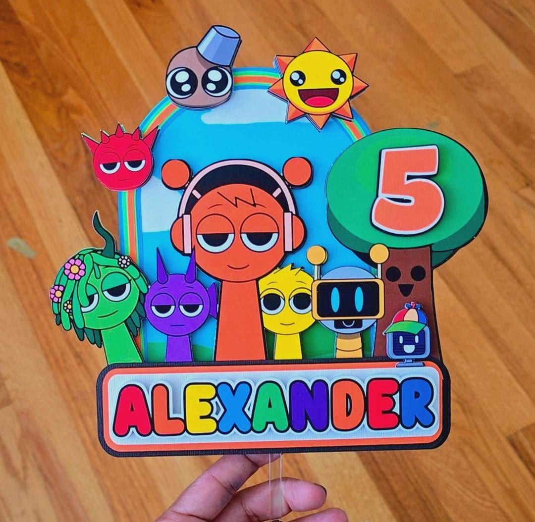 Custom Sprunki Cake Topper | Cartoon Birthday Party Decor - Etsy