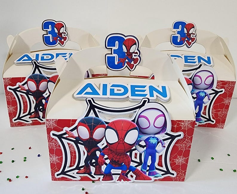 Spider and Amazing Friends Gable Box / Spidey Birthday Decoration ...