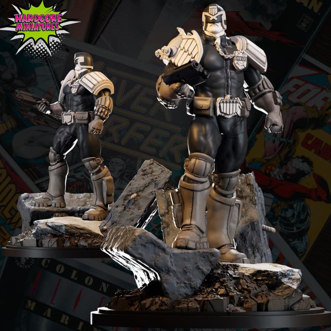Judge Dredd, 2000AD, RPG Resin 3D Printed, Hardcore Miniatures, Marvel ...