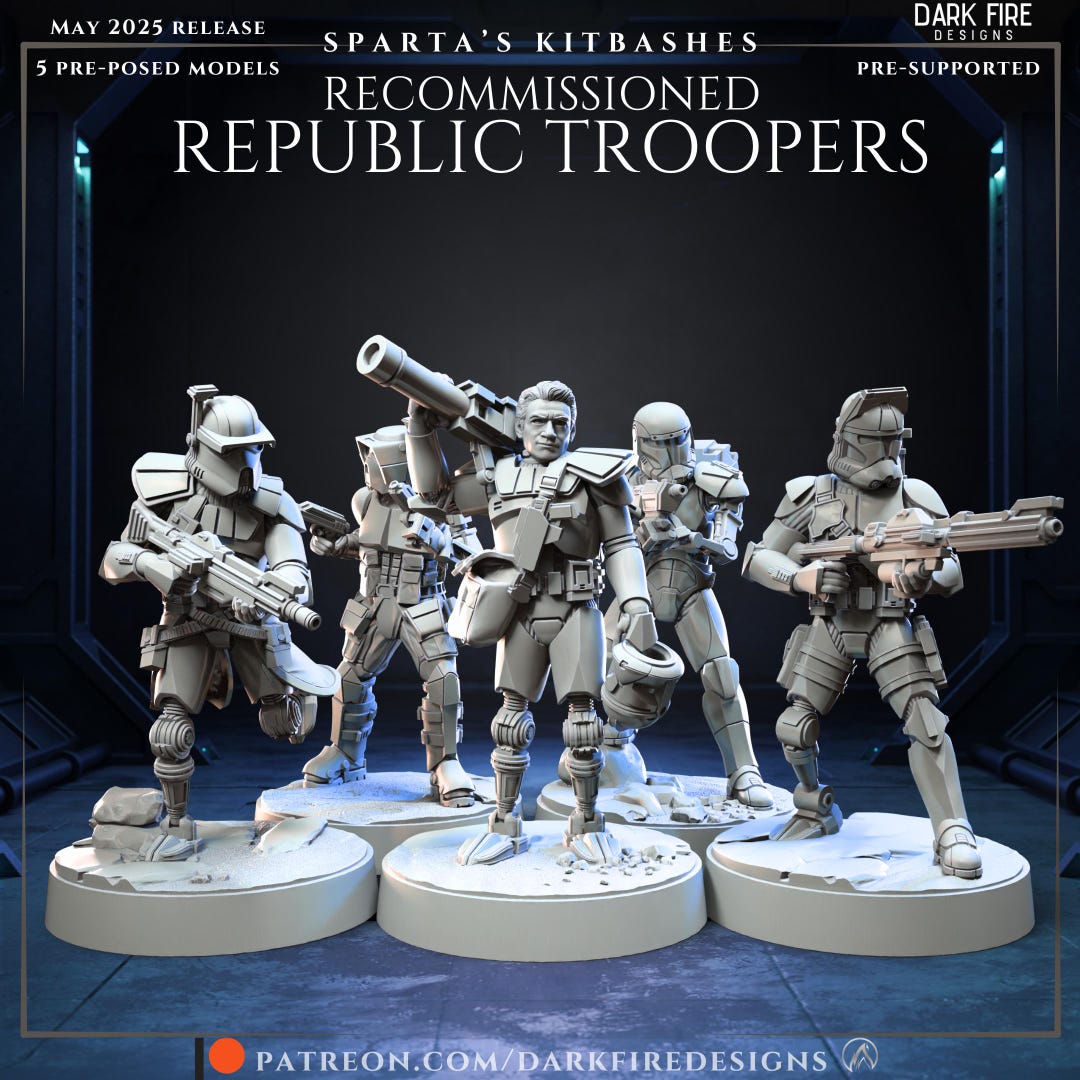 Recommissioned Republic Troopers, Star Wars RPG Resin Model Kit, 3D ...