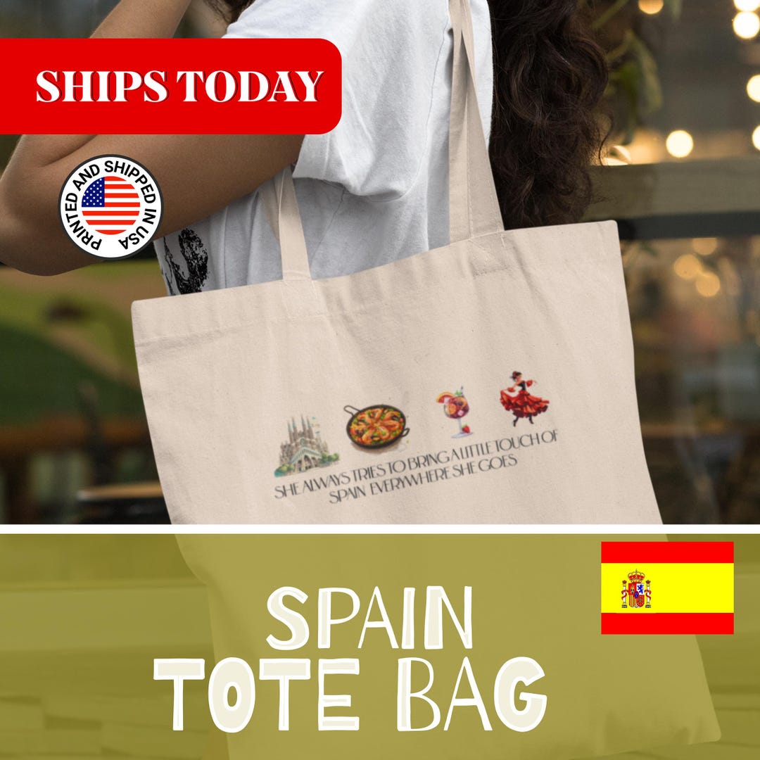 Spain Heritage Tote Bag With Iconic Cultural Designs | Travel-inspired ...
