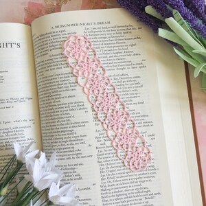 Pink Lace Bookmark in Tatting - Rococo Inspired - Ethereal - Christina ...