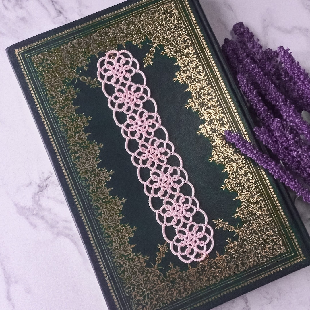Pink Lace Bookmark in Tatting - Rococo Inspired - Ethereal - Christina ...