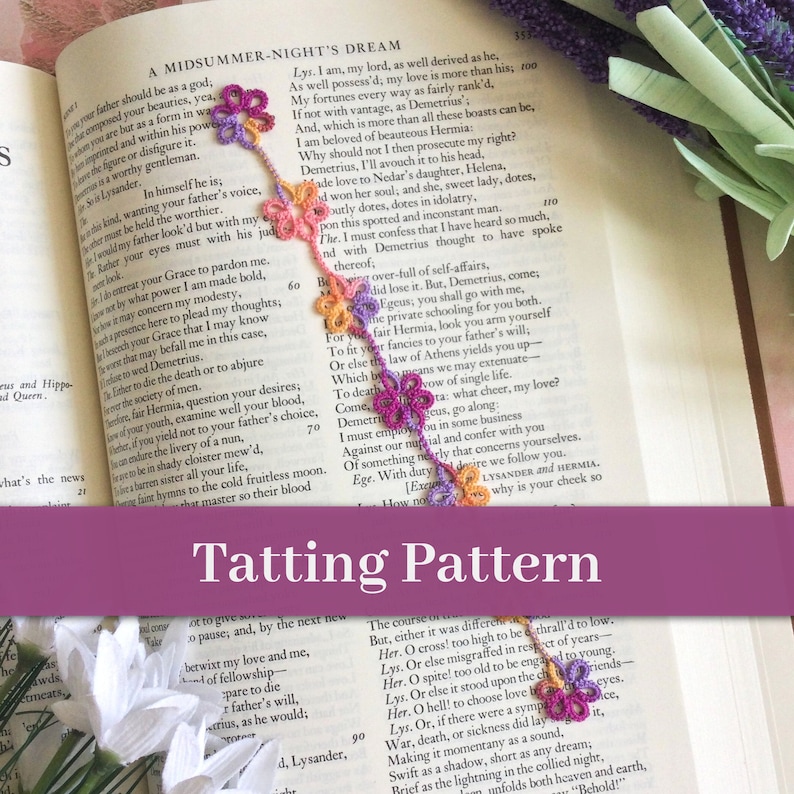Shuttle Tatting Pattern - Daisy Bookmark With Variation - Dainty Daisy ...