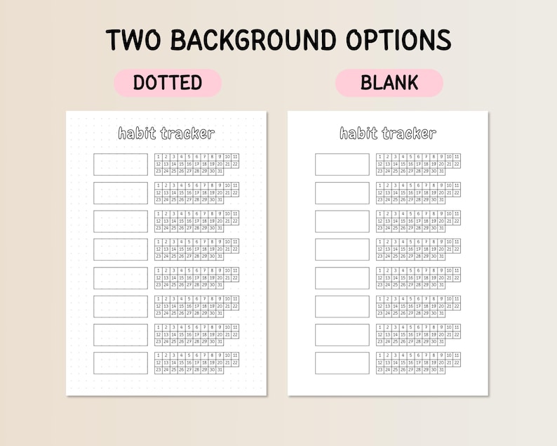 Habit Tracker Printable, Monthly Habit Tracker, Printable Journal ...