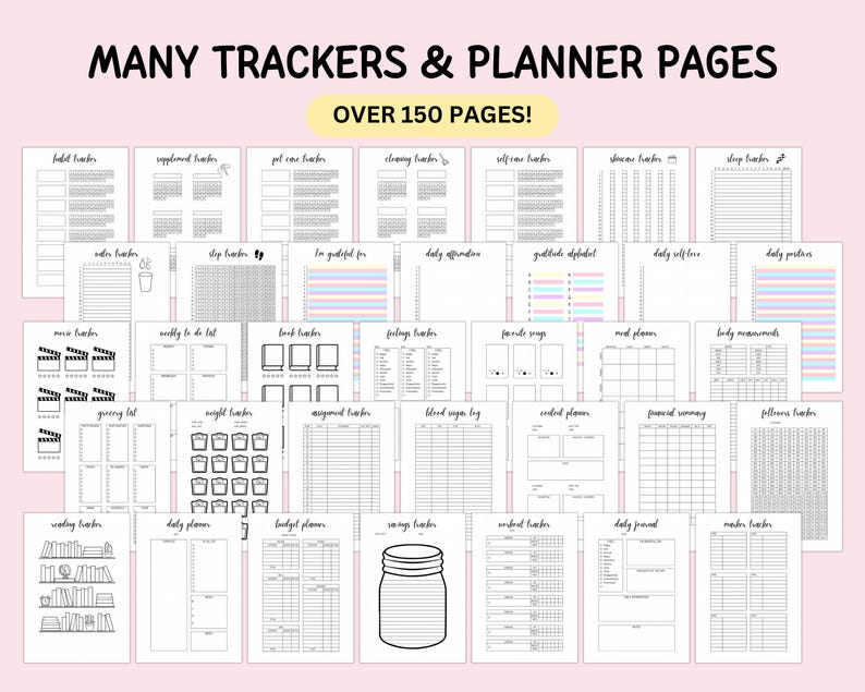 2026 Bullet Journal Bundle: 500+ Printable Planner Pages With Habit ...