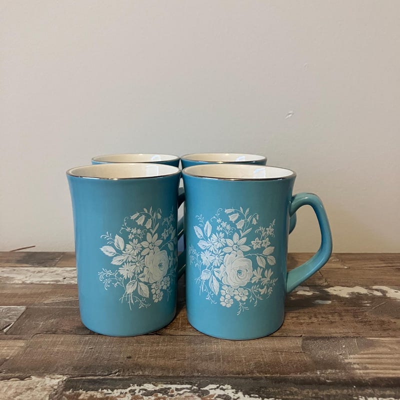 Turquoise Tea Cup - Etsy