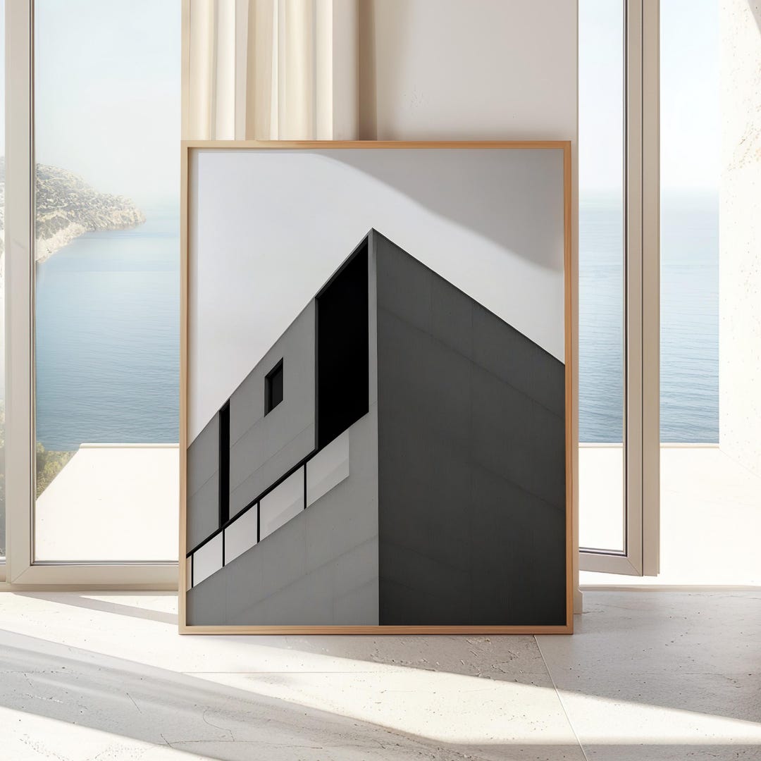 Black and White Architecture Wall Art | Minimalist Modern Corner ...