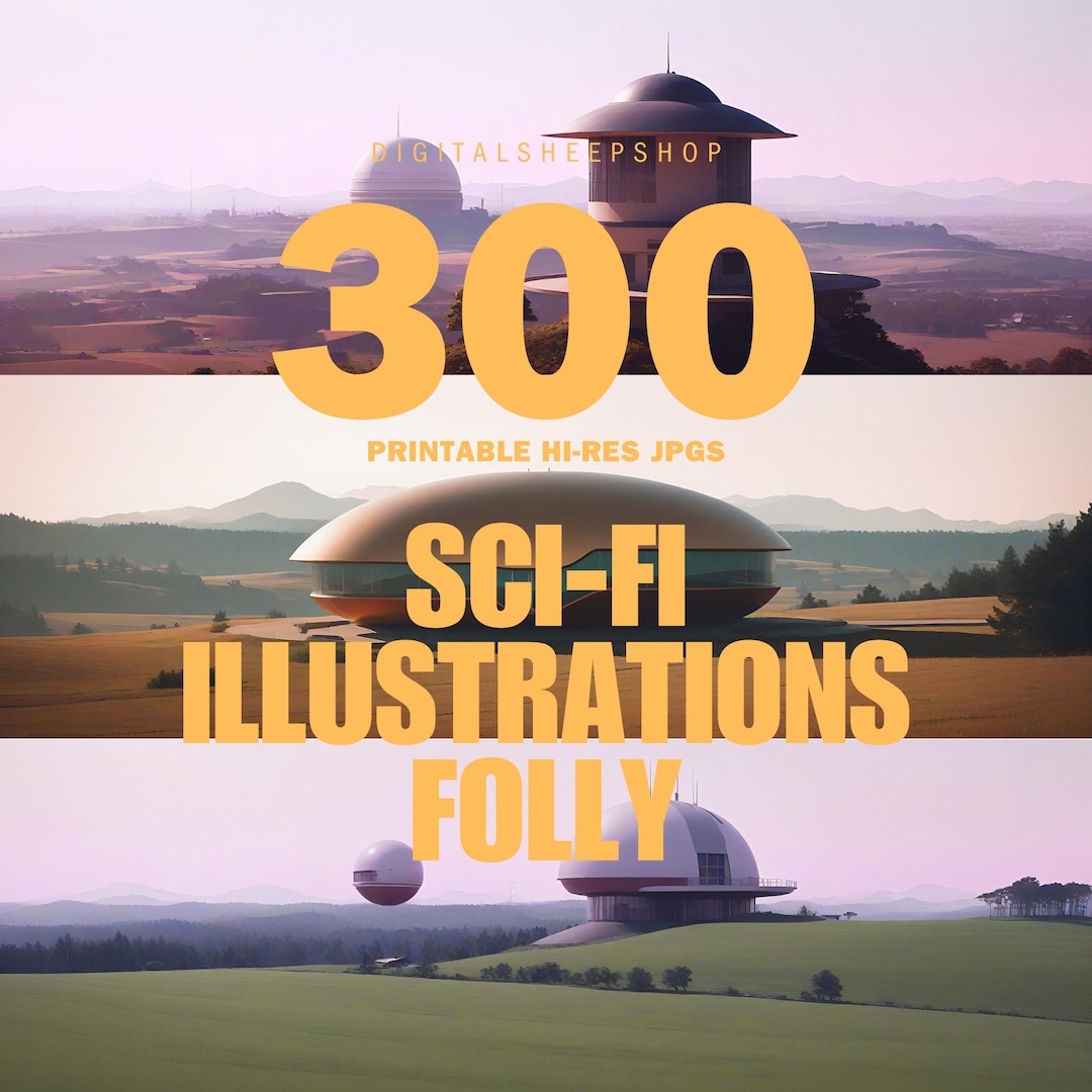 300+ Sci-fi Illustrations Folly Art Pack - Futuristic Architecture ...